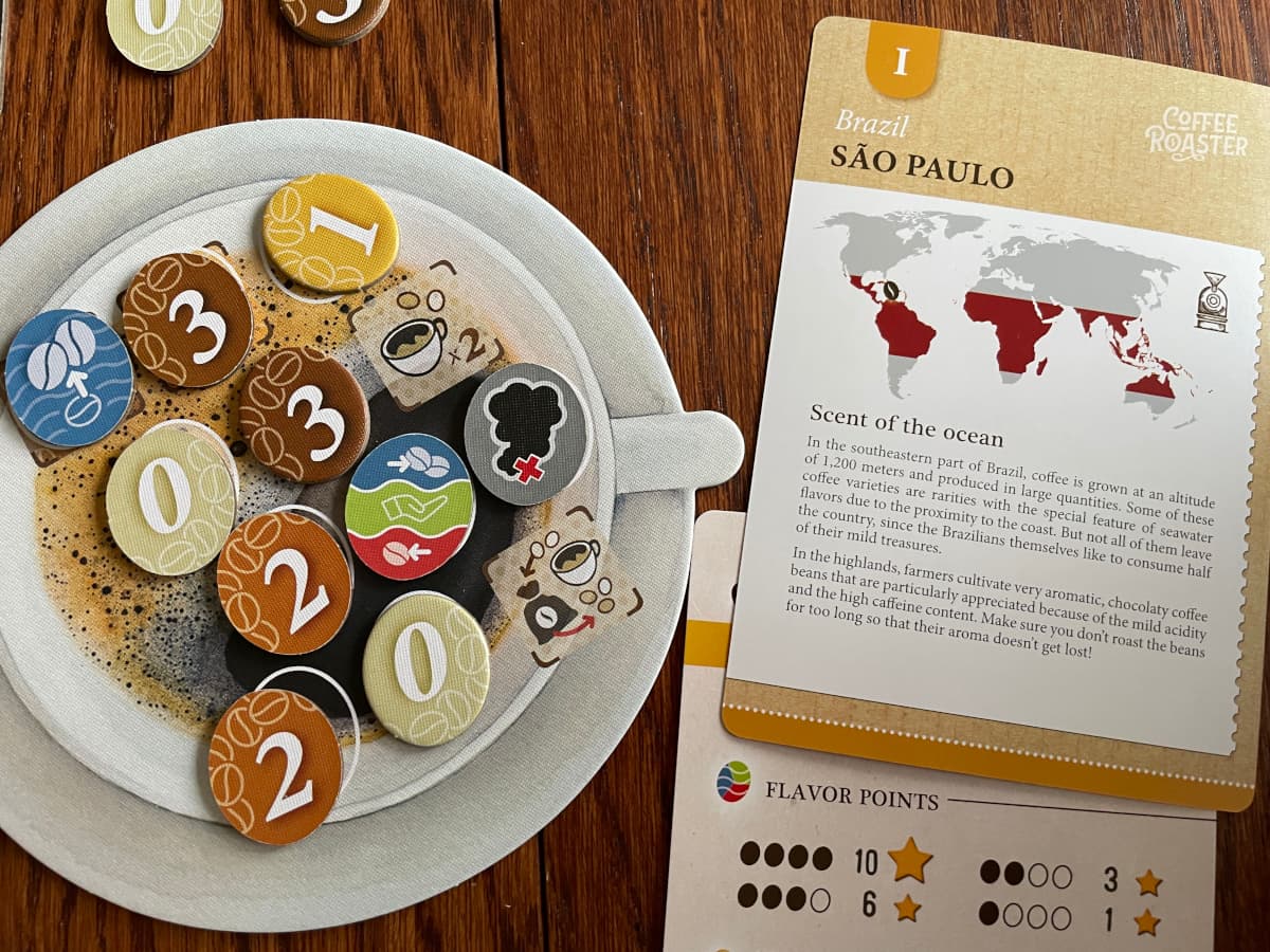 Coffee Roaster [solitaire boardgame]: bags, beans, and pulling the ...