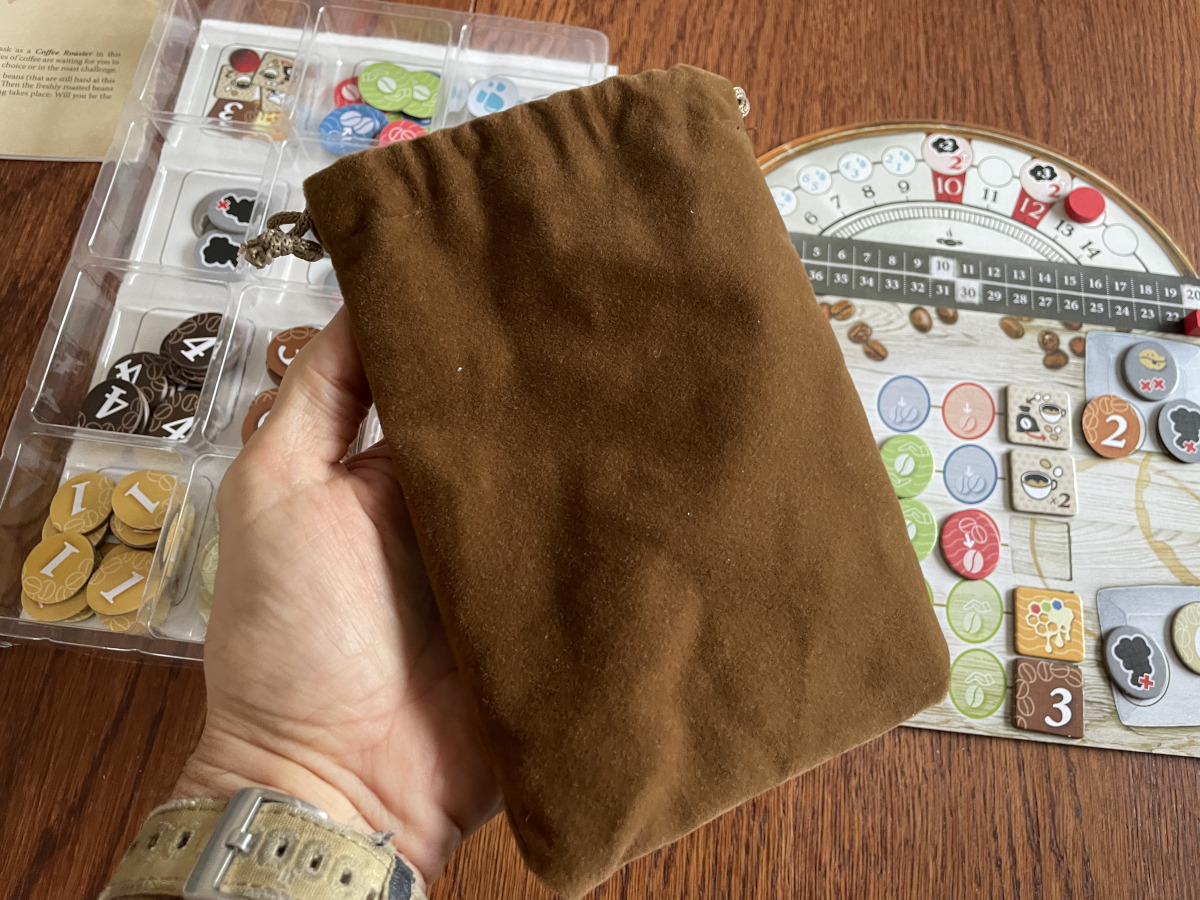 Coffee Roaster [solitaire boardgame]: bags, beans, and pulling the ...